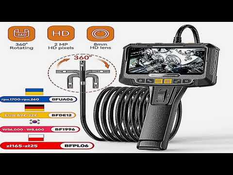 360� Steering Industrial Endoscope Camera 8mm 5"IPS Screen Single&Dual Lens Inspection Bor