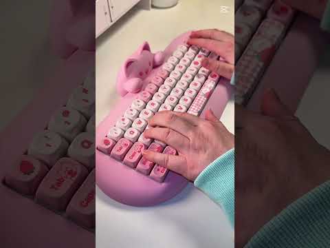 YUNZII C68 Hi-Fi Mechanical Keyboard: Silicone Kawaii Cat Keyboard Unboxing & Typing Test #keyboard