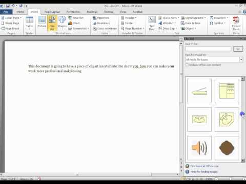 Adding ClipArt to a Word Document