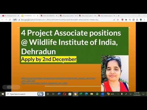 Jobs after MSc Environmental Science Project!! Associate @ Wildlife Institute of India Dehradun