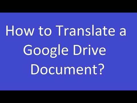 How to Translate a Google Drive Document?
