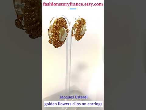 Vintage Floral Clip-On Earrings by Jacques Esterel - 1970s French Jewelry