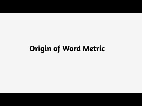 Origin of Word Metric | Where ' Metric ' came from | Metric meaning