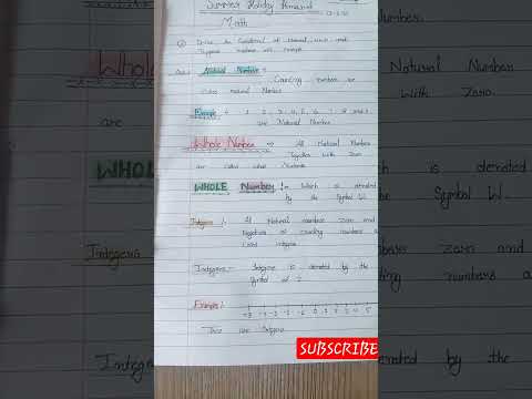 class 8th math define the function of natural,whole and integers numbers with example ๐