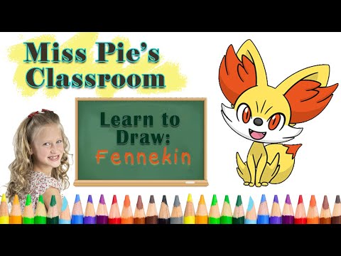 Draw Pokemon Fennekin with me today in my CLASSROOM!! EASY Fennekin Pokemon drawing step by step!!!