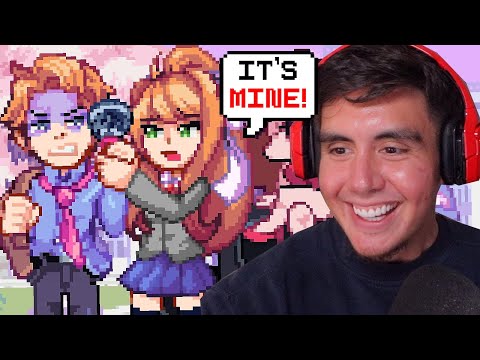 Friday Night Funkin' But Monika Installed Herself Into Senpai's Week & It Got Awkward (2 FNF Mods)