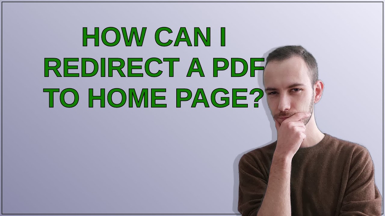 How can I redirect a PDF to home page?
