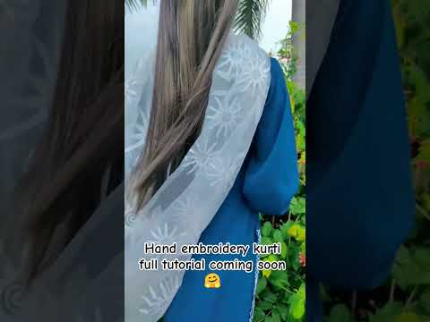 Hand embroidery kurti/How to make thereds embroidery /trandy kurti