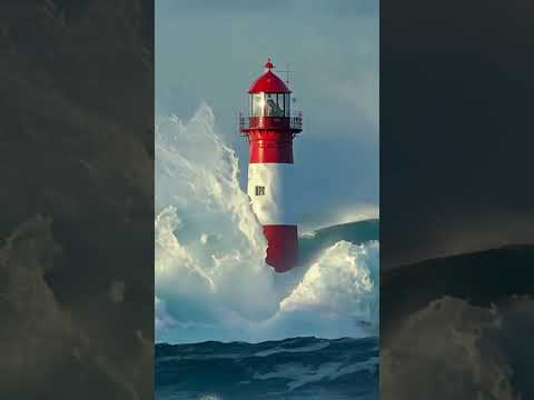 What Happens When a Lighthouse Faces Huge Waves? #scaryocean #lighthouse #dangerouswaves