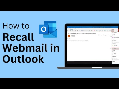 How To Recall Mail In Outlook Webmail !