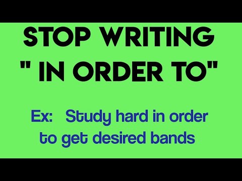 IELTS VOCABULARY: Synonyms used for saying IN ORDER TO/ Other ways to say IN ORDER TO in English