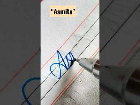 "Asmita" name in cursive handwriting #calligraphy #names #cursivewriting #art