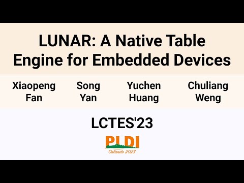 [LCTES'23] LUNAR: A Native Table Engine for Embedded Devices