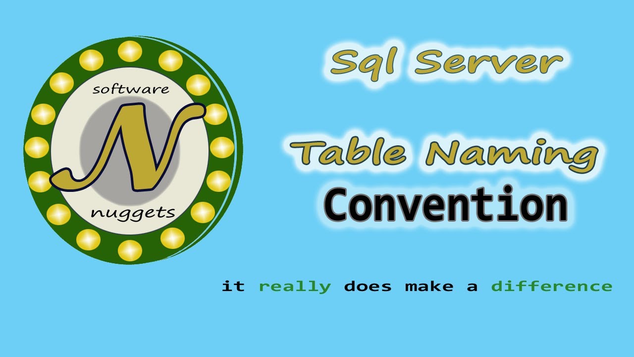 How to use a Good Table Naming Convention in SQL Server to better navigate Enterprise Manager.