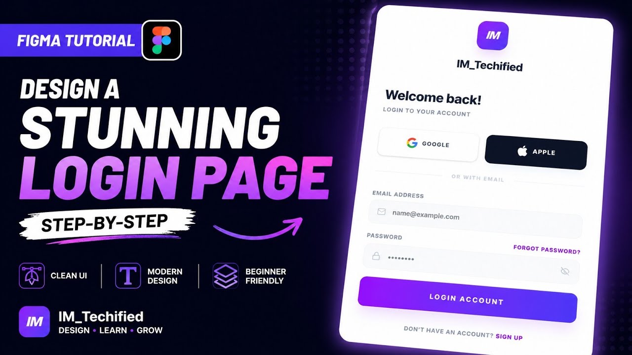 Figma Login Page Design for Beginners | Clean & Modern UI