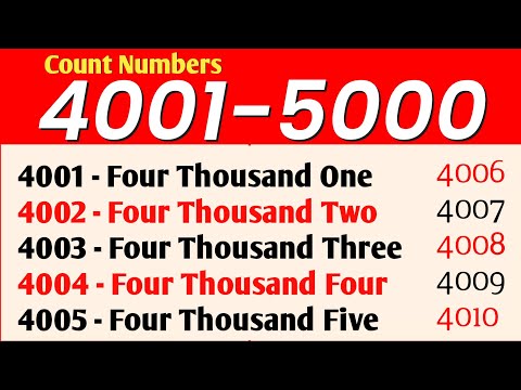 4001 To 5000 Numbers in words in English || 4000 - 5000 English numbers with spelling