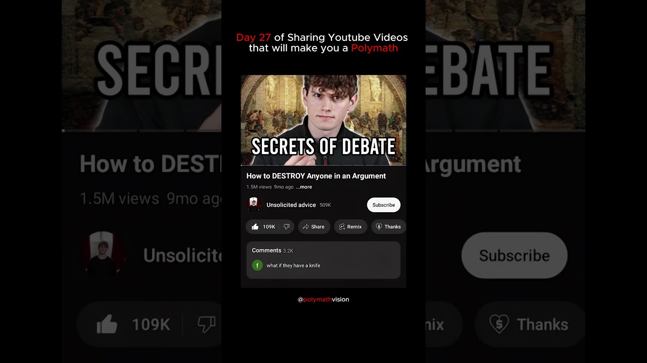 Day 27 of Sharing YouTube videos that'll make you a polymath