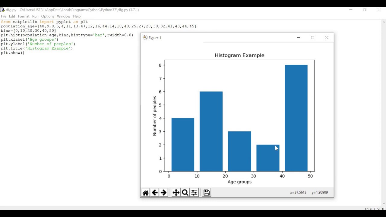 Matplotlib(Python)- Histogram Example