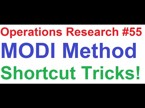 Operations Research Tutorial #55: MODI Method Explained in 3 Easy Steps + Shortcut Tricks [1of4]