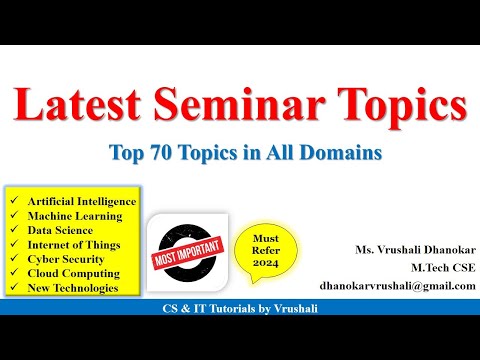 Top 70 Latest Seminar Topics in All Domains | CS | IT | AIDS | AIML | Must Refer