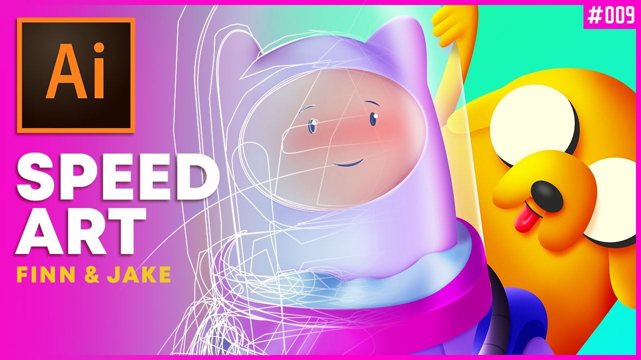 FINN & JAKE vector SPEED ART in Adobe Illustrator CC #009 | ADVENTURE TIME | jey wee
