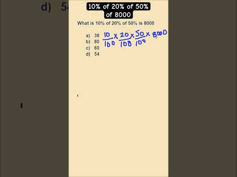 What is 10% of 20 % of 50% of 8000 / A nice math problem / math Olympiad question