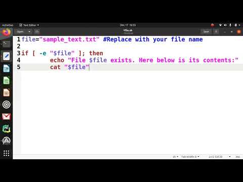 This Bash Script checks if a file exists displays its content.