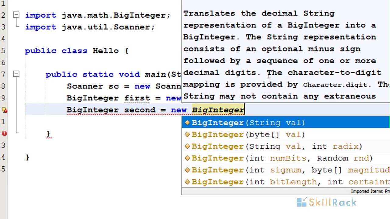 Adding Two Large Integers in Java using BigInteger