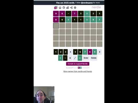 Maths Wordle! Nerdle puzzle for 3 Mar 23
