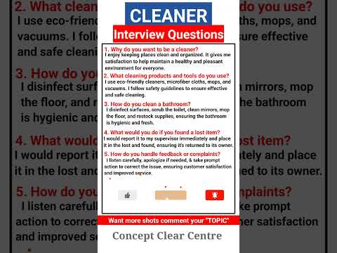 Cleaner Job Interview Questions and Answers to ace your Dream Job