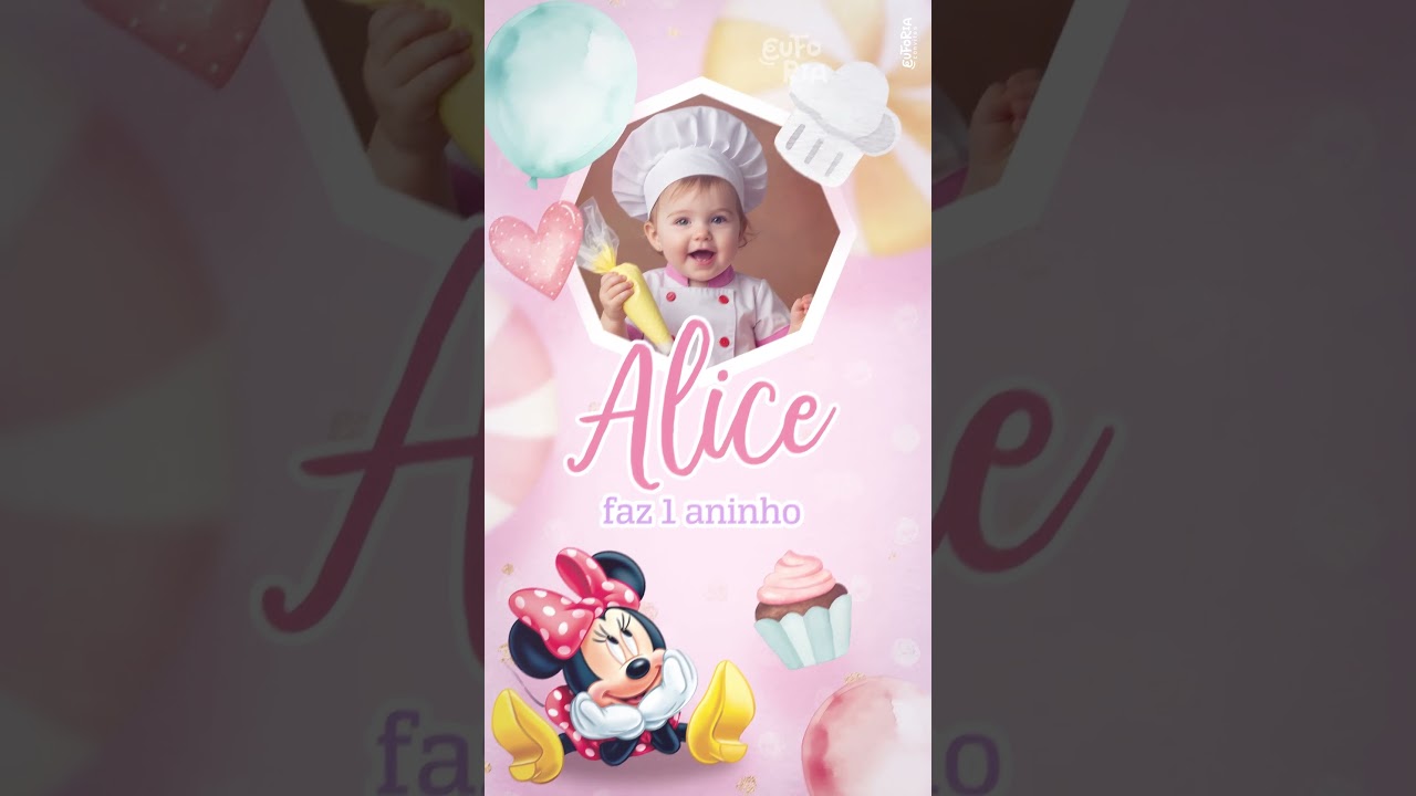 Convite Animado Aniversário Confeitaria da Minnie