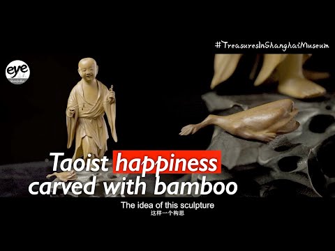 Bamboo Sculpture: A Chinese Taoist auspicious tale of a teenager and a toad (907-960)