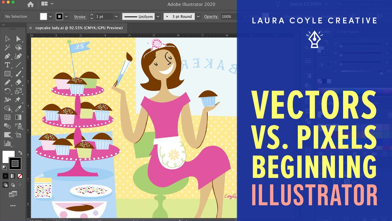 Beginning Illustrator: Vectors vs. Pixels explained