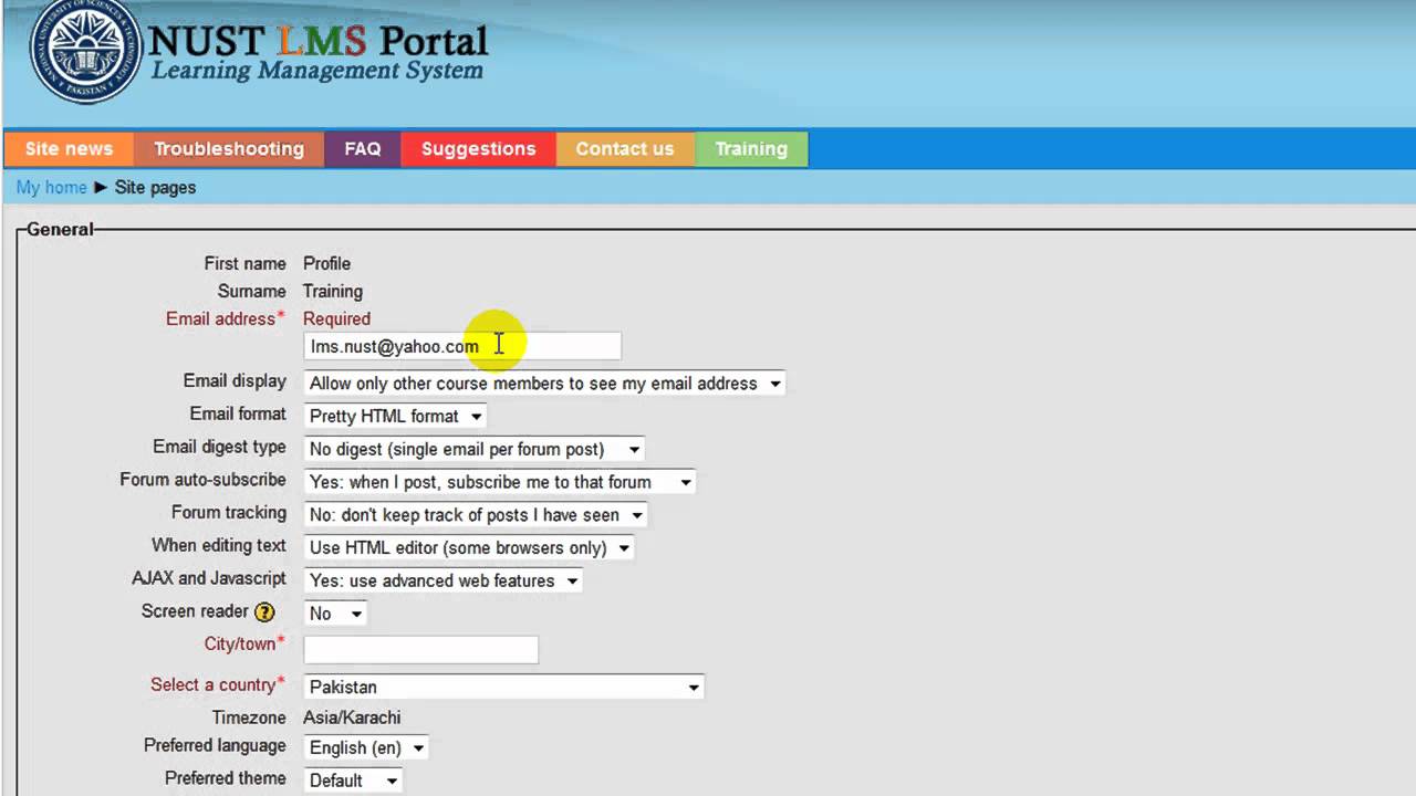 Getting Started with LMS NUST