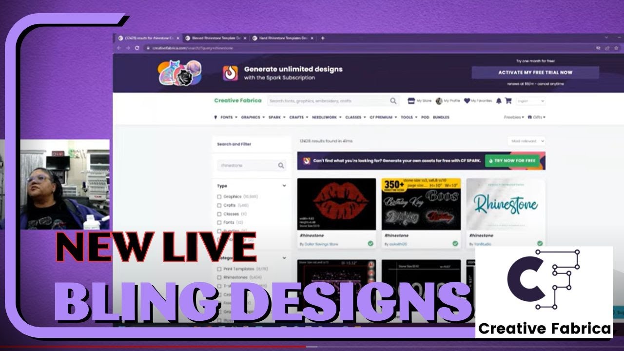 Testing out Rhinestone Designs from Creative Fabrica!  Can we use them in Cricut Design Space?