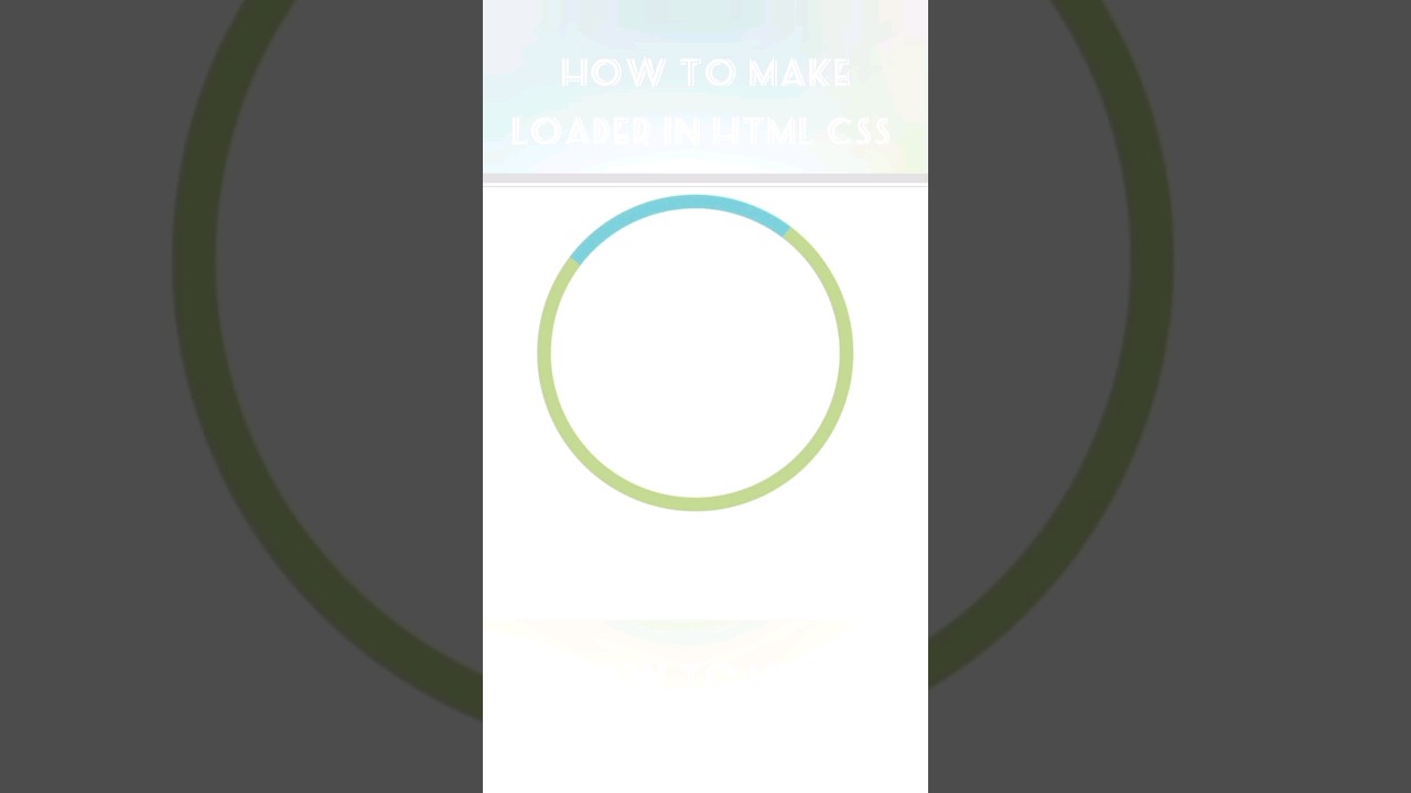 How To Make Loader In Html Css | #html #htmlcss
