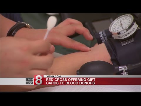 Red Cross offers gift cards for blood donations