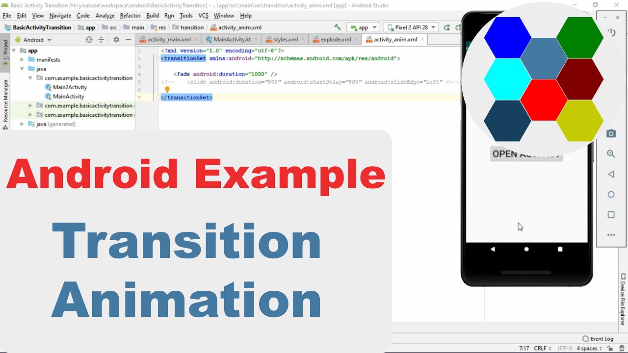 Android Basic Activity Transition - Beginner Simple Example