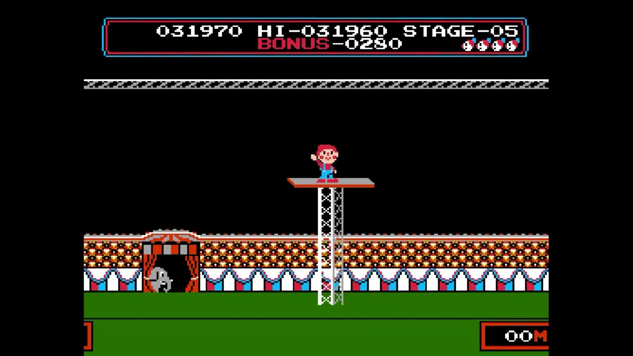 Circus Charlie  - NES Longplay (13) (Famicom)