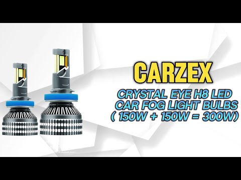 Carzex Crystal Eye 300W H8 White Plug & Play LED Fog Light Bulb For Cars (20000LM/6500K) – 2025