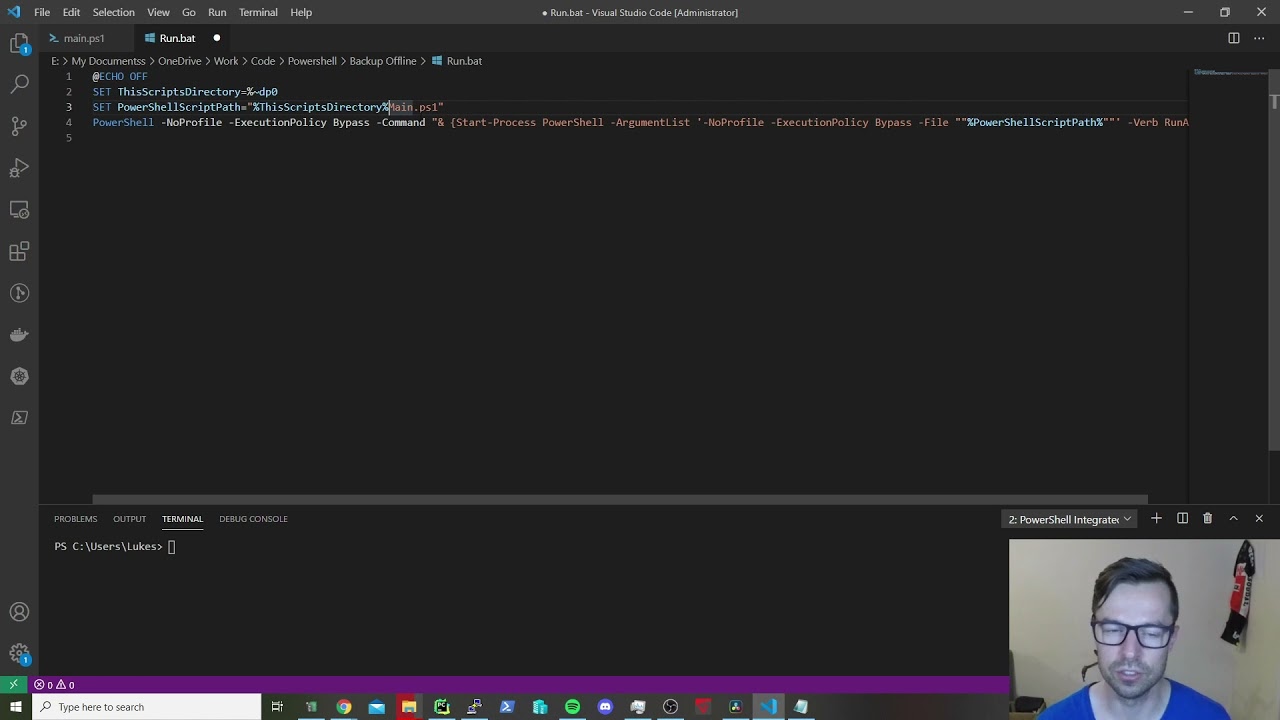 PowerShell | Run PowerShell Script via Batch .bat Script