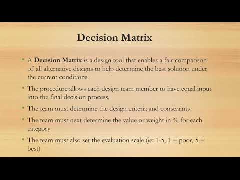Decision Matrix: An Important Tool for Engineering Design