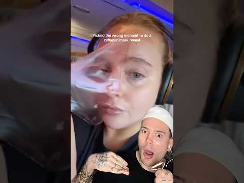 CRAZY AIRPLANE FACEMASK REVEAL!😱 #skincareroutine #skincaretips #skincareproducts #facemask