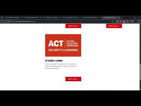 ACT Training Online 2025 | Free ACT Awareness & Security Certificate for SIA Officers | Step by Step
