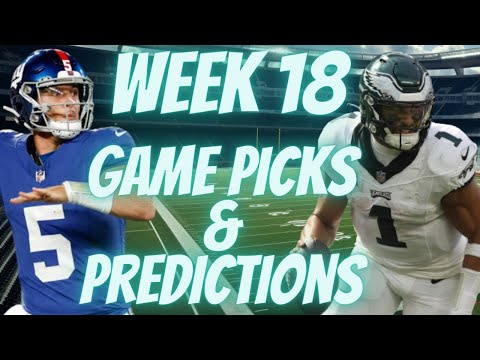 NFL Week 18 Predictions and Picks: ESPN Pick'em Week 18 #Week18Picks #footballpicks