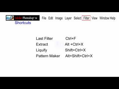 Adobe Photoshop 7 0 Filter Menu Shortcuts I L-in