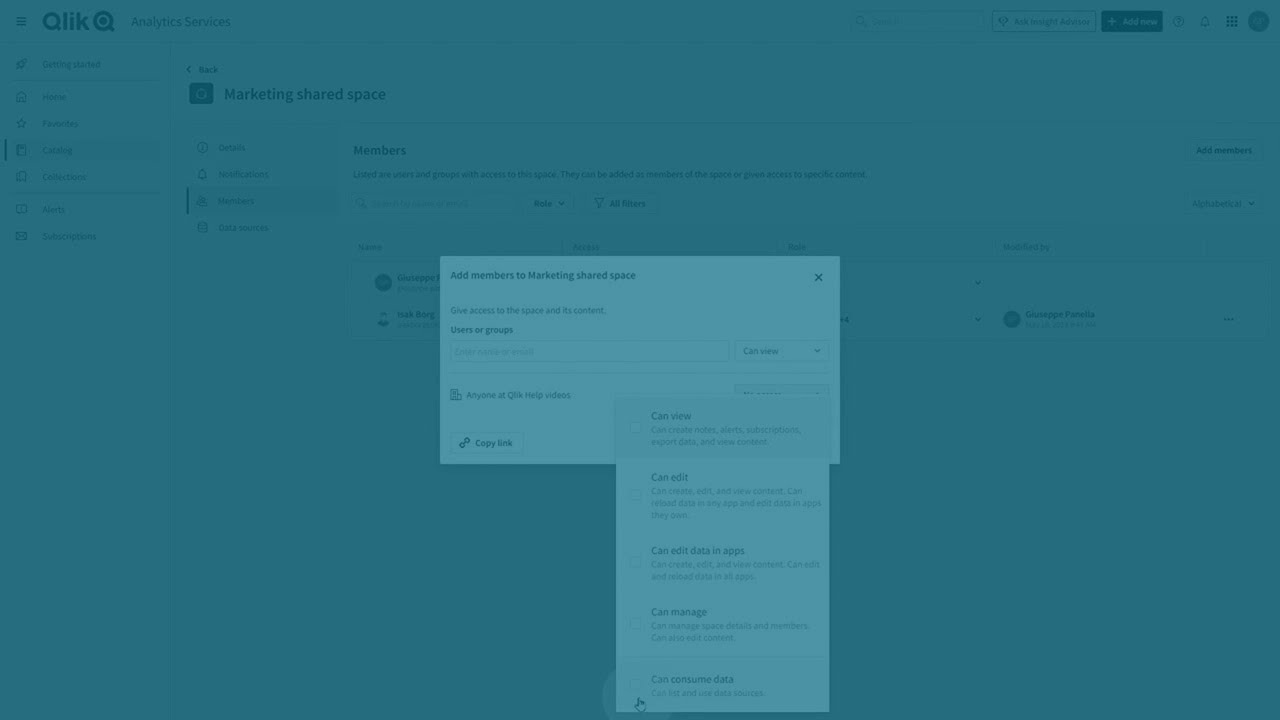 Managing spaces in Qlik Cloud Analytics Premium