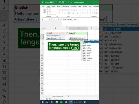 How to Translate in Excel‼️ #excel