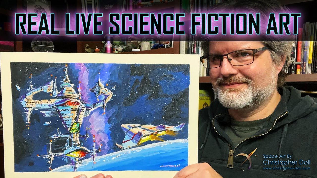 Real Live Space Art - Painting a Science Fiction Scene