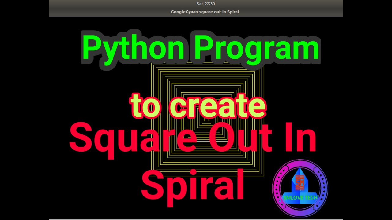 Python Program to Draw Square Out In Spiral Pattern in Python turtle | python | Turtle